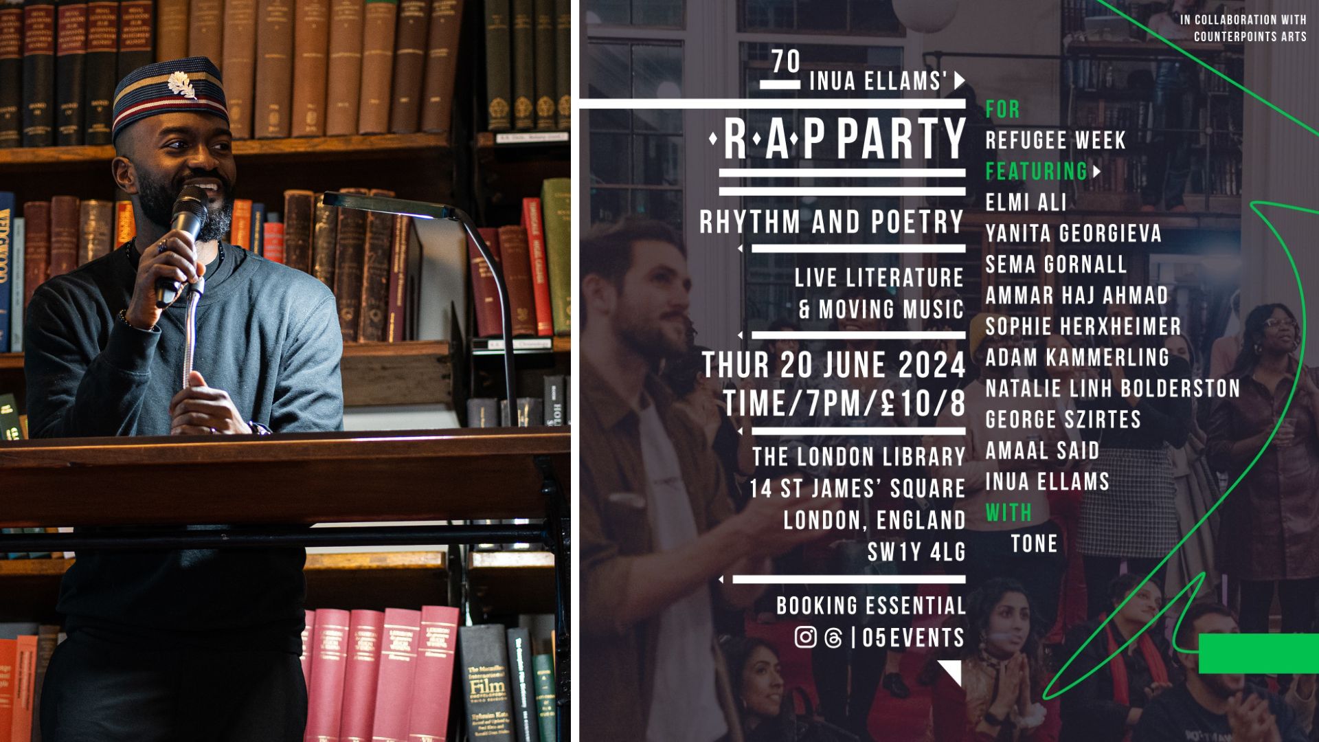 The R.A.P. Party @The London Library: Refugee Week (In person)
